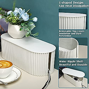 2 Pcs Cable Management Box Cord Organizer Box Cord Box Hider with 46 Pcs Cable Management Kit, Wire Box for Power Strips, Surge Protectors, Desk, TV Computer Wires, Home Office (White)