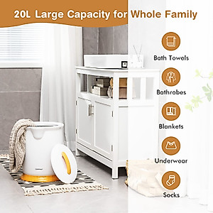 COSTWAY Bucket Style Towel Warmer, Large Towel Warmer with Fragrance Holder, Fits up to Two 40” x 70” Oversized Towels, Bathrobes, Blankets, Auto Shut Off, Luxury Towel Warmer for Bathroom, Spa