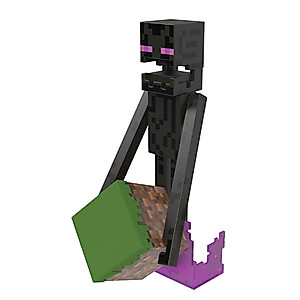 Mattel Minecraft Diamond Level Enderman Action Figure & Die-Cast Accessories, Collectible Toy Inspired by Video Game, 5.5 inch