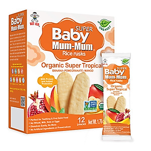 Baby Mum-Mum Organic Super Tropical Rusks 1.76 Ounce, 24 count (Pack of 6)