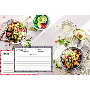 Recipe Cards 50 PCS 4x6inch Double Sided Thick Card Stock 5 Fruit Design Fit with Recipe Binder Recipe Box Gift for Bridal Shower Wedding Housewarming