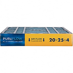 PureFlow, Home Furnace Air Filter 20x25x4, with 4 Layers of Advanced Filtration Technology, MERV-13 Pack-of-1