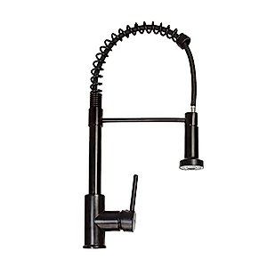 Haymonway Black Kitchen Faucet - Stainless Steel Kitchen Faucets with Pull Down Sprayer - 2 Functions & 360 Degree Kitchen Sink Faucet - Faucet for Kitchen Sink - 1 or 3 Hole Dual Function