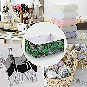 DOMIKING Dinosaurs Storage Bins for Closet Shelves Bedroom Foldable Fabric Storage Basket with Sturdy Handle Large Baskets Organization Cubes 11 Inch