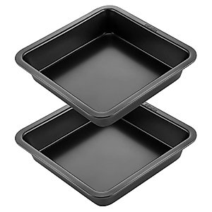 CHEFMADE Square Cake Pan, Nonstick 8 Inch Square Baking Pan, Set of 2