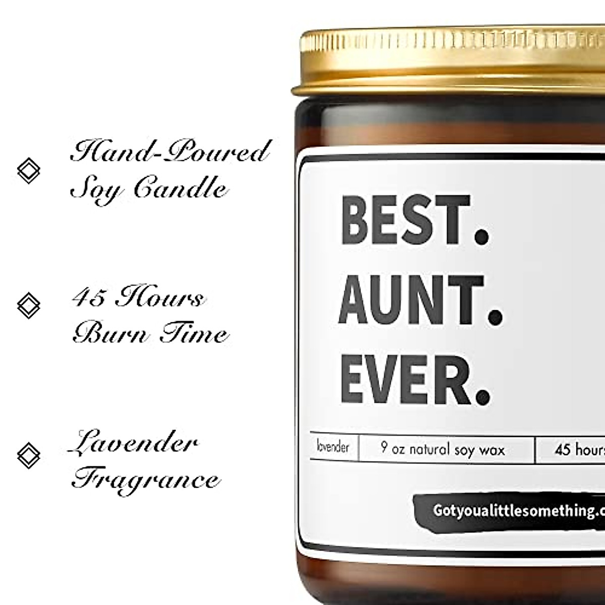 Best Aunt Ever - Natural Soy Candle ; Aunt Gifts from Nephew or Niece, BAE Best Aunt Ever Candle, Favorite Aunt's Birthday, Cool Aunt Mother's Day Gift, Auntie Present Idea
