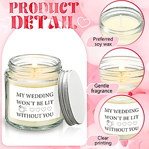 Threlaco 6 Pcs Bridesmaid Proposal Gifts My Wedding Won't Be Lit Without You Candles Bridesmaid Gifts Natural Soy Wax Candles for Bridesmaid Friend Wedding Gifts