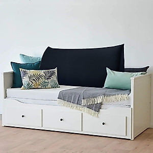 VERCART Large Reading Bed Wedge Pillow, Triangular Upholstered Headboard, Backrest Back Support for Sitting Up in Bed with Removable Velvet Black Cover, California King