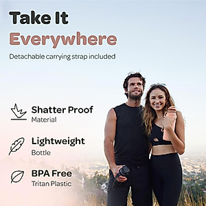 Hydracy Water Bottle with Time Marker -Large 32oz BPA Free & No Sweat Sleeve -Leak Proof Gym Bottle with Fruit Infuser Strainer & Times to Drink -Ideal Gift for Fitness Sports & Outdoors