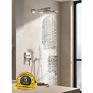 Gabrylly Shower System, Shower Faucets Sets Complete for Bathroom with High Pressure 10" Rain Shower and Handheld Shower, 2 Way Shower Valve Kit, Chrome