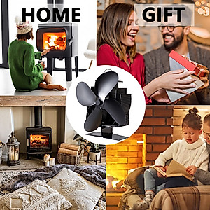 YENPOZIKA Wood Stove Fan 4 Blades for Wood/Log Burner/Fireplace Silent Operation