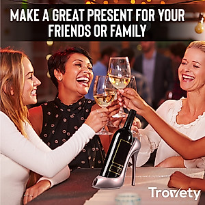 Trovety Shoe Wine Rack Holder - Bottle Keeper with High-Heel Design - Display & Storage Accessories - Table Centerpiece & Home Decorations for Kitchen, Restaurant, Bar (Rose Gold)