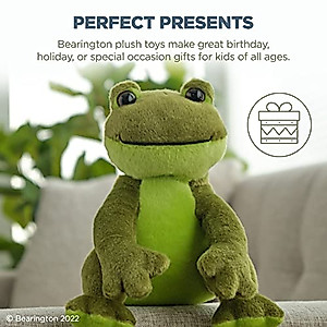 Bearington Ribbity Plush Frog Stuffed Animal, 8.5 Inches