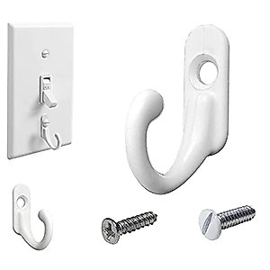 Light Switch Hooks, Chanvoo 10 Pack Wall Mounted Tiny Robe Hook with 20 Screws Wall Coat Hooks for Hanging Coat, Scarf, Bag, Towel, Key, Hat (White)