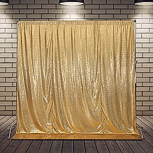 SquarePie Sequin Backdrop Curtain Not See Through Background for Wedding Party 6FT x 6FT Gold