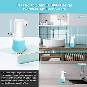 Wisekoti New Generation of Automatic Foaming Soap Dispenser, Electric and Rechargeable, Touchless Foam Soap Dispenser for Kitchen Sink & Bathroom Countertop, Dish Soap Dispenser, Hand Soap Dispenser