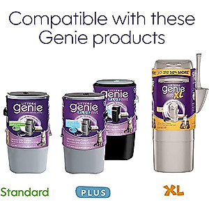 Litter Genie Ultimate Cat Litter Disposal System Refills, Lock Away Odors, Purple ,12 Cartridges