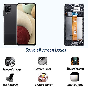 for Samsung Galaxy A12 SM-A125U/A125F/A127DL Display Digitizer Screen Replacement Kit with Frame and Repair Tool