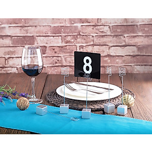 New Star Foodservice 27938 Wire Square Base/Table Number Holder/Number Stand/Place Card Holder, 7-Inch, Set of 5