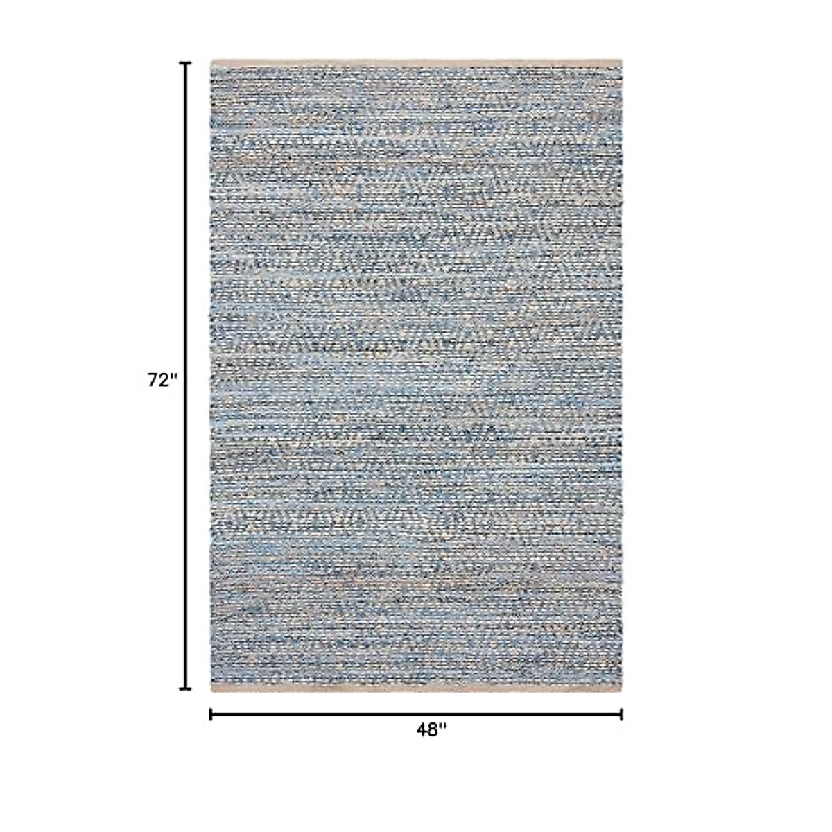 SAFAVIEH Cape Cod Collection Accent Rug - 4' x 6', Natural & Blue, Handmade Flat Weave Coastal Braided Jute, Ideal for High Traffic Areas in Entryway, Living Room, Bedroom (CAP351A)