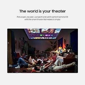SAMSUNG 30” - 100” The Freestyle 2nd Gen with Gaming Hub Smart Portable Projector, FHD, HDR, Big Screen Home Theater Experience, 360 Sound, SP-LFF3CLAXXZA, 2023 Model