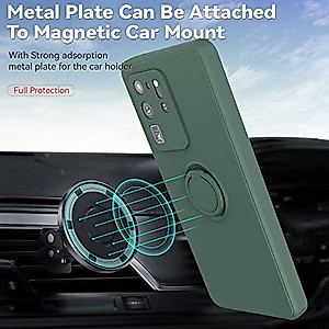 AYMECL S20 Ultra Case,Galaxy S20 Ultra Case, 360° Ring Holder Slim Silicone Soft Rubber Hybrid Hard Protection Shockproof Bumper Non-Slip Cover for Samsung Galaxy S20 Ultra 5G 6.9",ArmyGreen