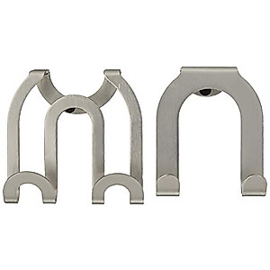 Spectrum Diversified Door Set of 2, Double Modern Kitchen & Bathroom Décor, Installation-Free Cabinet Hooks, 1 Set, Brushed Nickel