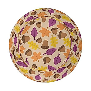Fishing Hats Acorn Maple Leaves Packable Summer Travel Beach Sun Hat Outdoor Summer Travel Hiking Thanksgiving Or Halloween