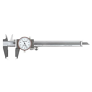 Accusize Industrial Tools 0-6 inch by 0.001 inch Precision Dial Caliper, Stainless Steel, in Fitted Box, P920-S216