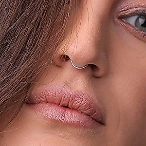 QWALIT Cartilage Earrings Hoop 16G Helix Daith Tragus Piercing Jewelry Stainless Steel CBR Hinged Clicker Septum Ring CZ Sleeper Hoop Earrings