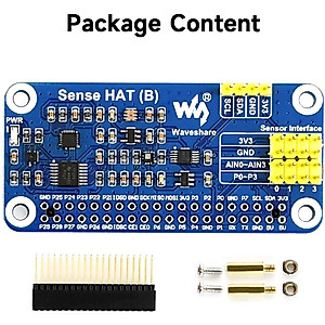 Waveshare Sense HAT (B) for Raspberry Pi Onboard Multi Powerful Sensors Supports External Sensors