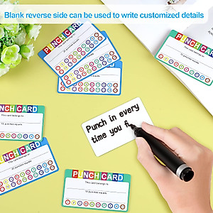 Punch Cards for Classroom, 240 Pack Kids Behavior Reward Punch Cards, , Incentive Punch Card for kids, Business, Students, Teachers, 2 Styles
