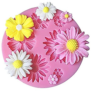 6 Pcs Flower Silicone Mold Set,Rose Daisy Butterfly and Mini Flowers Molds for Candy Chocolate Fondant Polymer Clay Soap Crafting Projects Cake Decoration