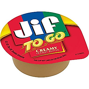 Jif To Go Creamy Peanut Butter, 8- 1.5 Ounce Cups, Smooth and Creamy Texture, Snack Size Packs