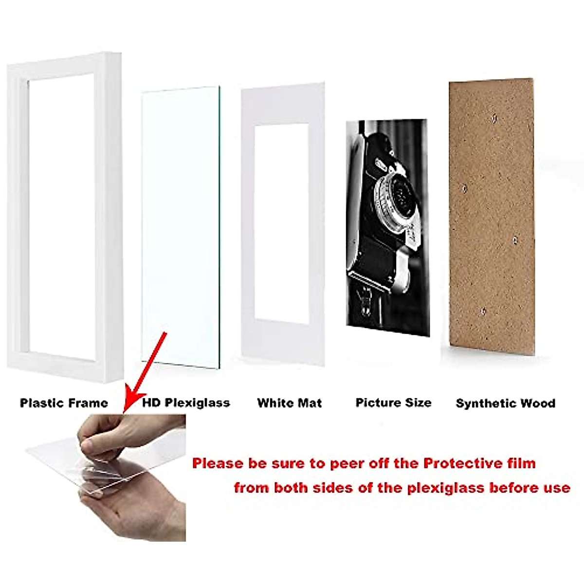 LUOFU 11x14 Picture Frames Set of 2,White Picture Frame 11x14,Display Pictures 8x10 with Mat or 11x14 without Mat,Multi Photo Frames Collage for Wall Art Decorative Display