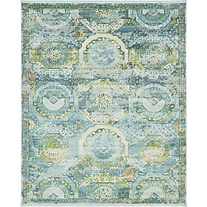 Unique Loom Baracoa Collection Area Rug - Coppelia (8' 4" x 10' Rectangle, Light Blue/ Blue)