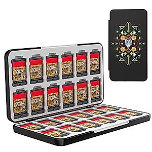 TiMOVO 24 Game Card Case for Nintendo Switch OLED 2021/Switch/Switch lite, 24 Game Holder Cartridge Case for Switch Game Cards and 24 SD Cards, Compact & Portable Game Storage Case Box, Wolf