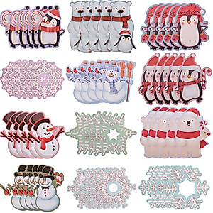 60Pcs Winter Cut-Outs, Classroom Décor, Snowman Snowflake Penguin Bear Cutouts with Dot Glue for Party Decor