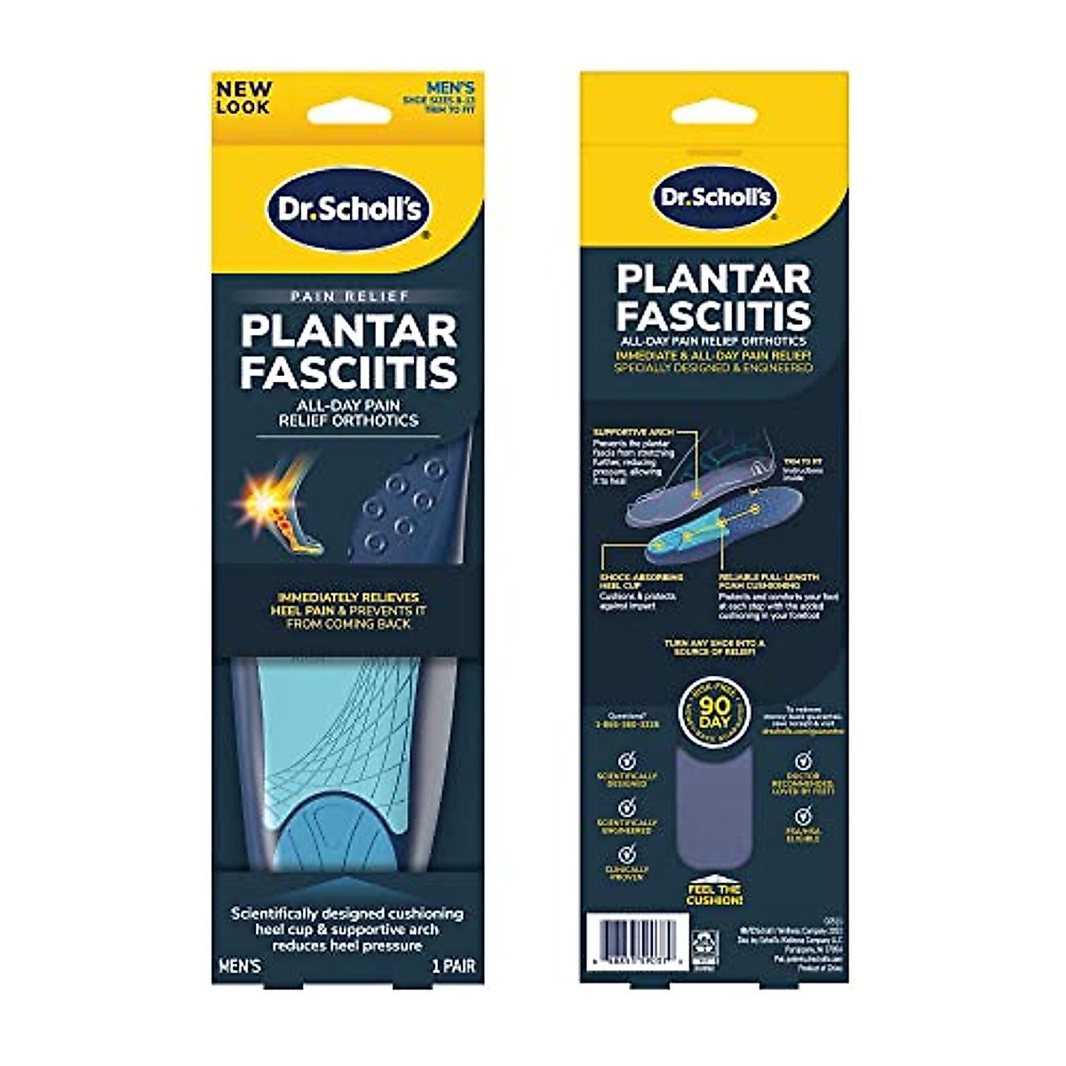 Dr. Scholl’s Plantar Fasciitis Pain Relief Orthotics for Men's Trim to Fit: 8-13