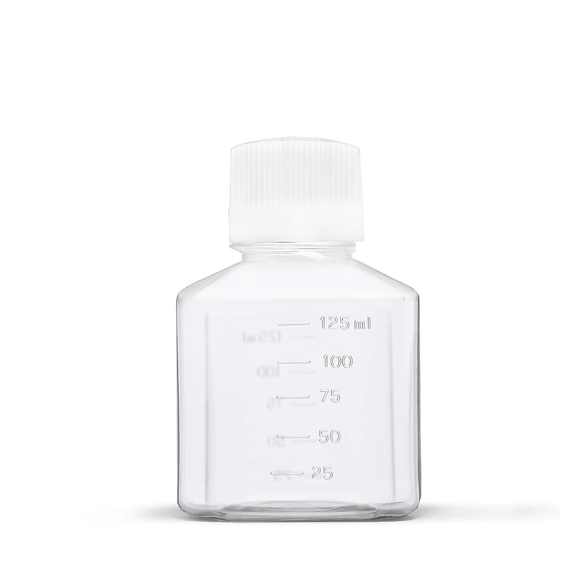 Black Magic 3D G6 Scientific 125 ml Plastic Reagent Bottle 6-Pack Laboratory Chemical Storage - Clear Graduated Square Polycarbonate Plastic Leakproof Bottles