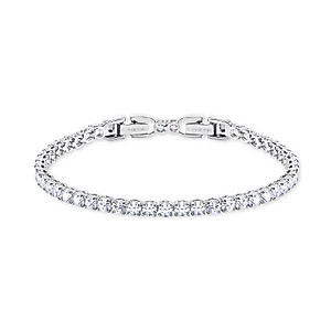 SWAROVSKI Crystal Deluxe White Rhodium-Plated Tennis Bracelet