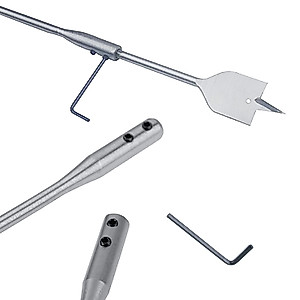 OBPSFY 6 inch & 12 inch Forstner Bit Extension,Wood Spade Bit Extension Bar with 2 Pcs Key,Drilling Depth Tool for Wood Turners Furniture Carpentry and Construction(1/4 inch Collet)