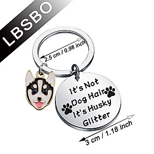 CENWA Husky Keychain Dog Lover Gifts Husky Owner Husky Gifts It's Not Dog Hair It's Husky Glitter Keychain (It's Not Dog K)