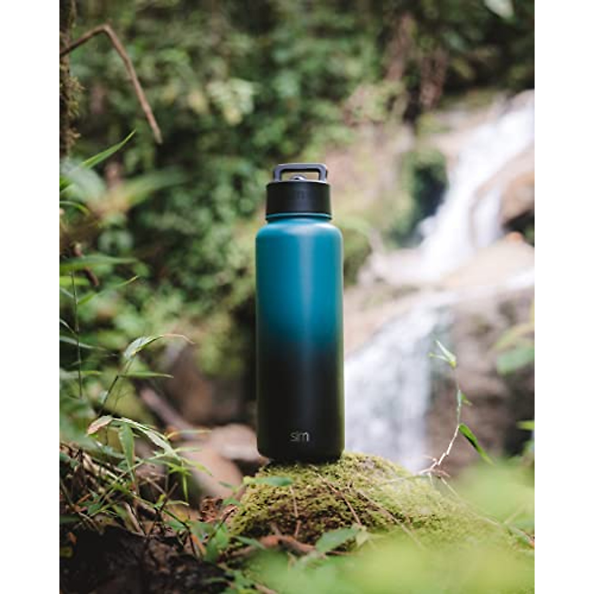 Simple Modern Water Bottle with Straw, Handle, and Chug Lid Vacuum Insulated Stainless Steel Metal Thermos Bottles | Large Leak Proof BPA-Free Flask for Gym, Sports | Summit Collection | 40oz, Riptide