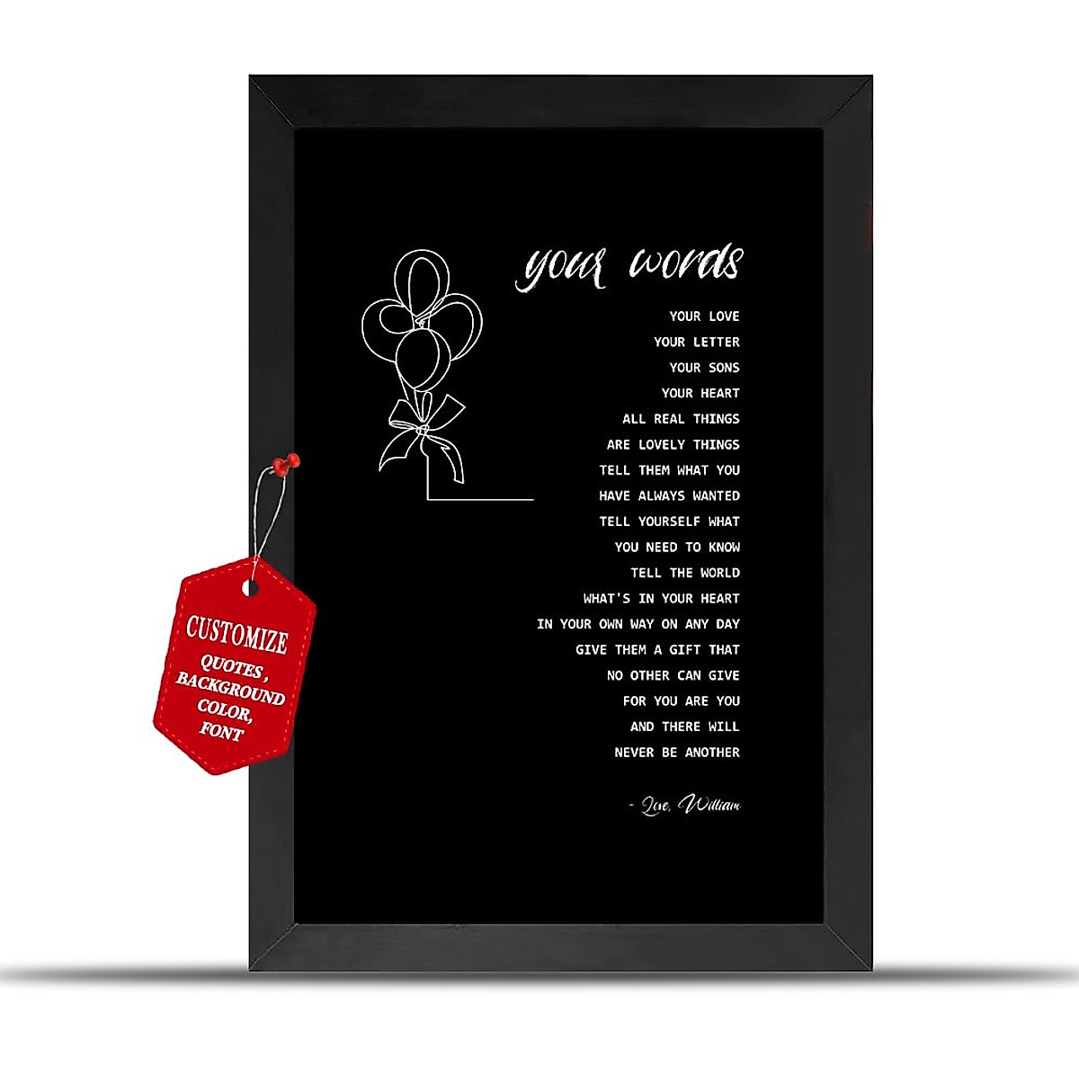 Custom Canvas Quotes, Custom Quote Print Line Art Text Poster Framed Wall Art Personalized Quote Print Custom Poem Print Calligraphy Canvas Sign Frame Letter Gift On Birthday, Anniversary Day