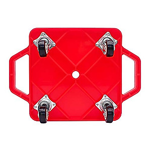 Kids Sitting Scooter Board with Universal Wheels Safety Plastic Scooter for Kids Ages 6-12 Manual Sport Scooters with Handles for Gym Class (Red)