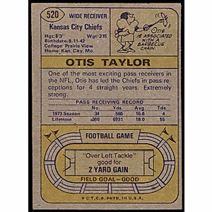 1974 Topps # 520 Otis Taylor Kansas City Chiefs (Football Card) VG/EX Chiefs Prairie View
