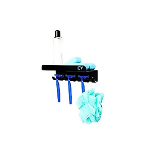Razor Holder for Shower,keys holder, Self Adhesive , Heavy Duty Razor Stand, Utility Bathroom Razor Blade Holder for Multiple Items, MATTE BLACK, cyrazor0001