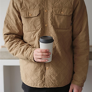 Circular and Co Reusable Now Coffee Cup - World's First Cup Made from Recycled Cups - Traditional Design - Sustainable, Insulated - 340ml/12oz (Chalk, Storm Grey)