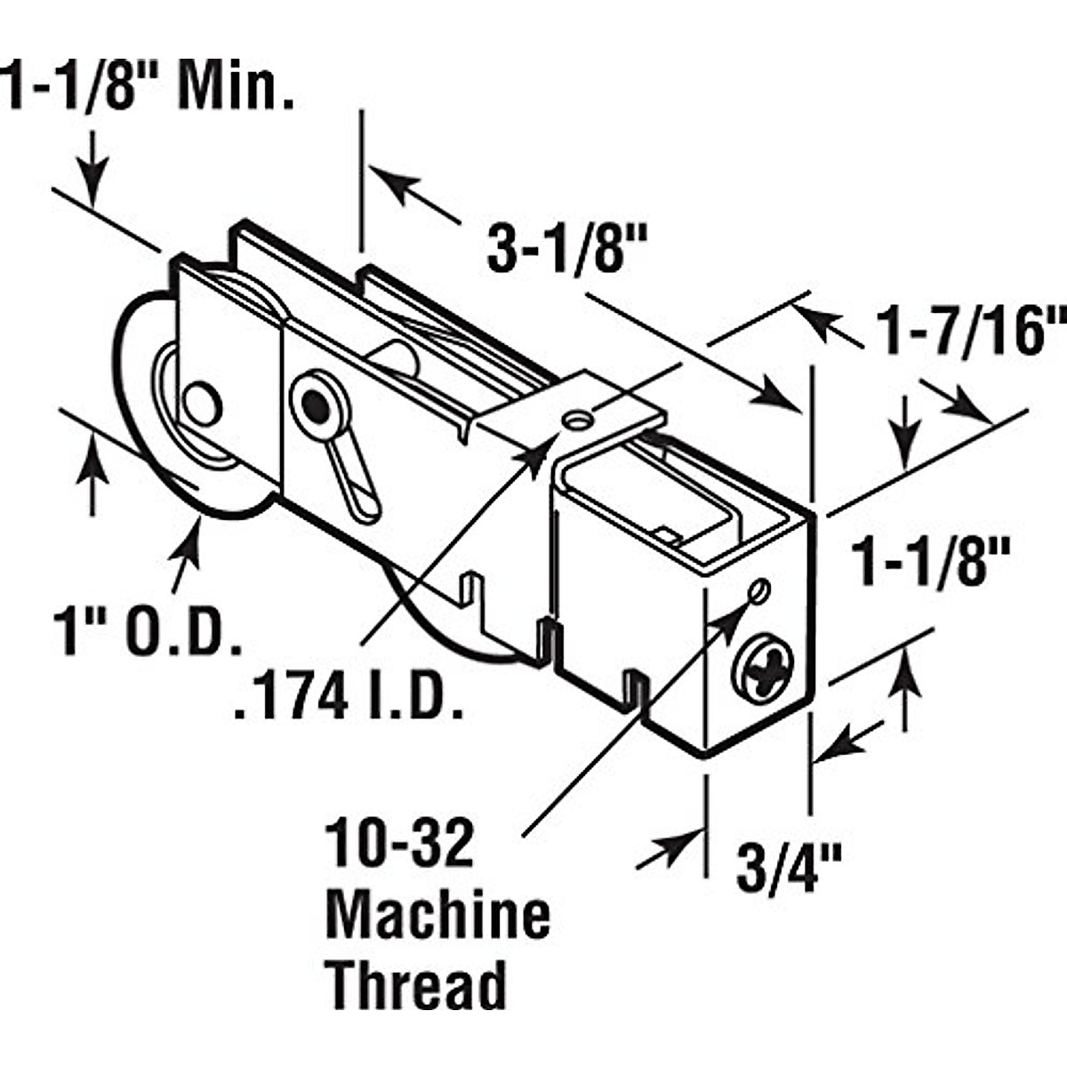 Prime-Line D 1982 Sliding Door Tandem Roller Assembly with 1 inch Steel Ball Bearing